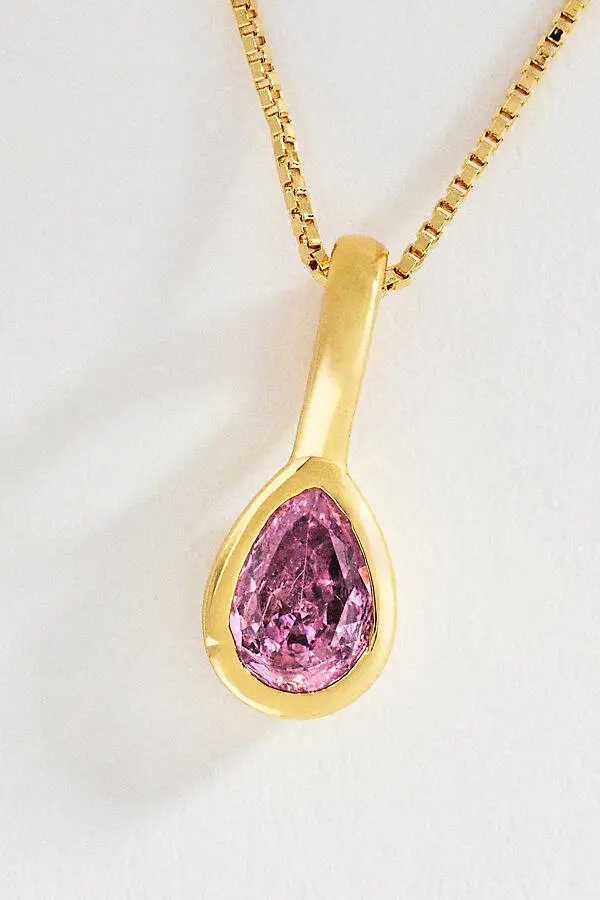 SET & STONES Teardrop Birthstone Necklace - October