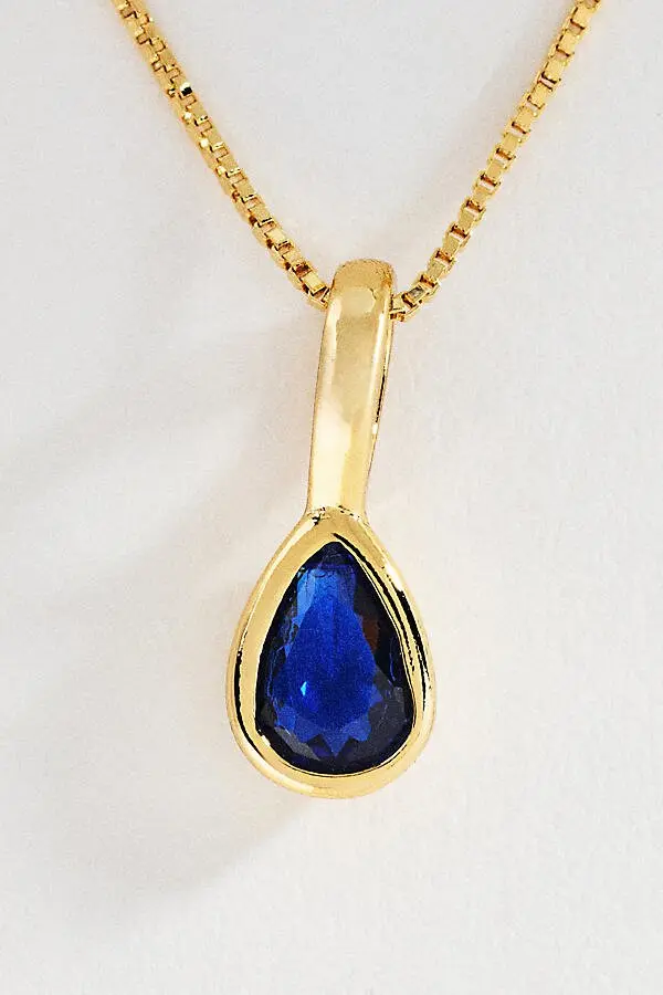 SET & STONES Teardrop Birthstone Necklace - September