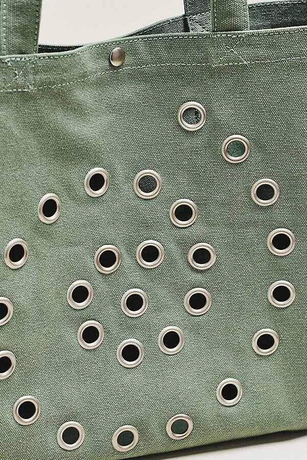 DAMSON MADDER Rae Eyelet Tote - Mint