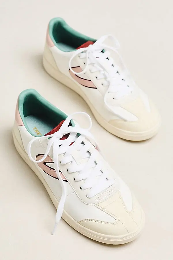 Tretorn Skylar Tri-color Sneakers - White/burgundy/pink