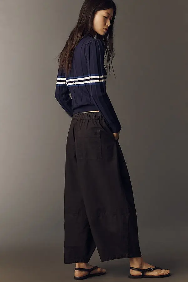Maeve Cotton Linen Balloon Trousers - Black