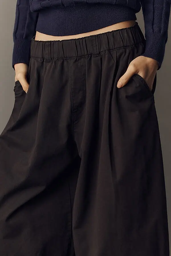 Maeve Cotton Linen Balloon Trousers - Black