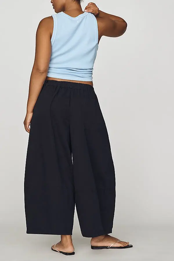 Maeve Cotton Linen Balloon Trousers - Black