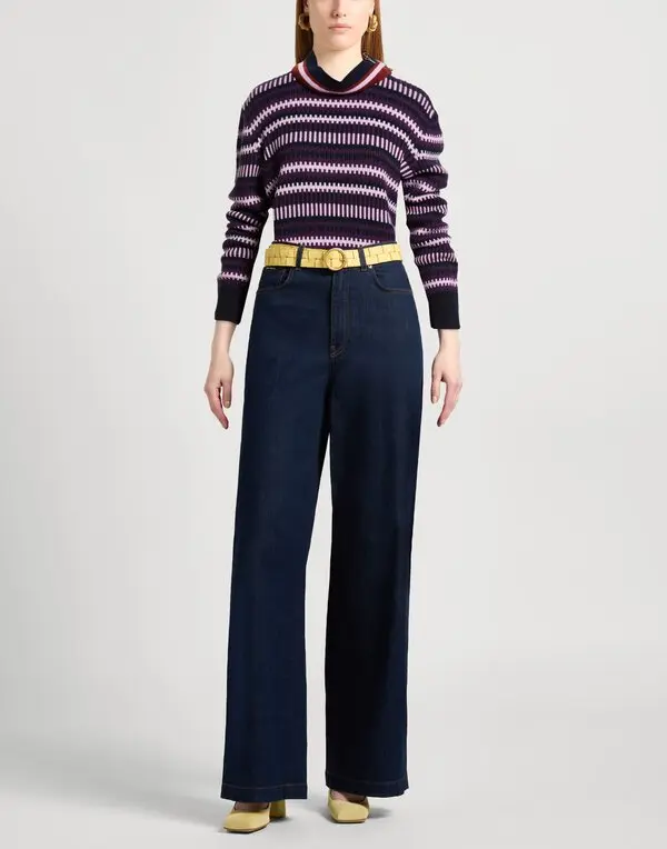 FERRAGAMO Multicolor Jacquard-knit Mock Neck Sweater