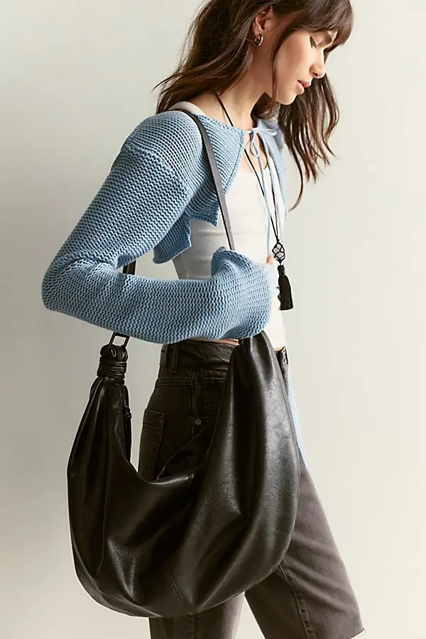 Free People Vegan Slouch Hobo Bag - Black