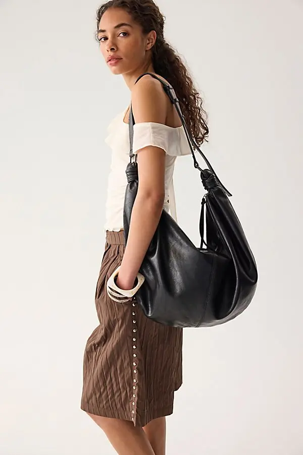 Free People Vegan Slouch Hobo Bag - Black