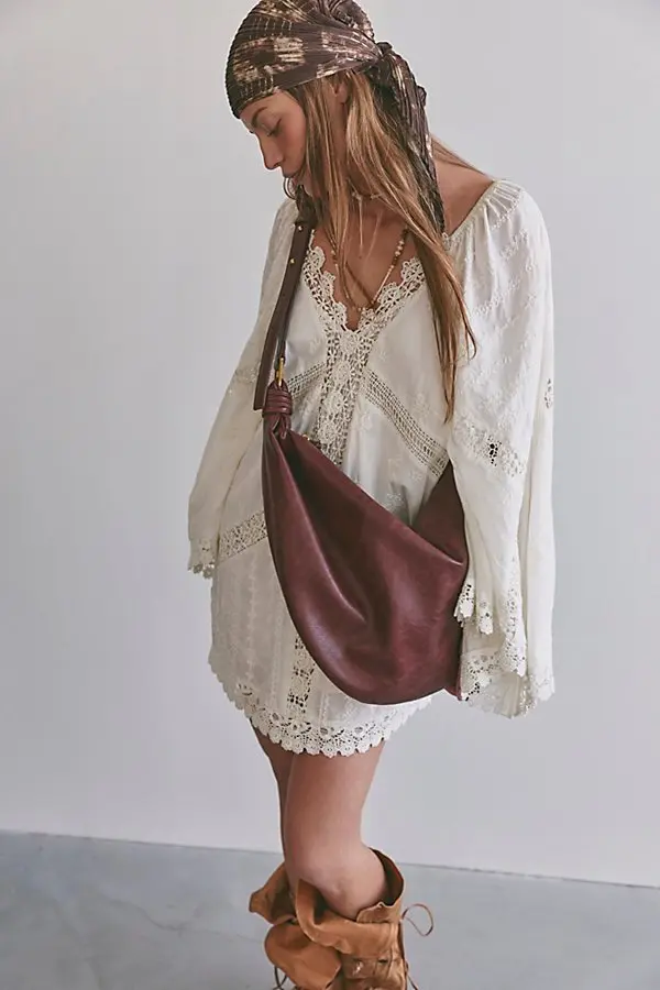 Free People Vegan Slouch Shoulder Bag - Espresso
