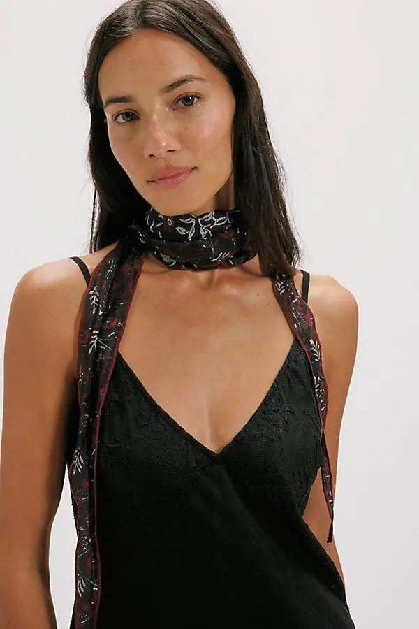 Nigel Preston Patch Lace Chiffon Maxi Dress - True Black | Editorialist