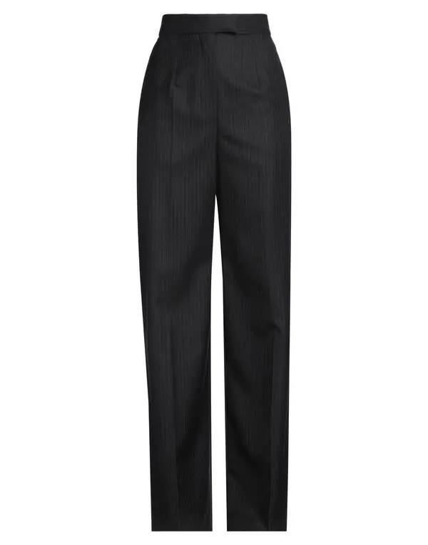 Alexander McQueen Wide-leg Pinstriped Wool Pants - Black