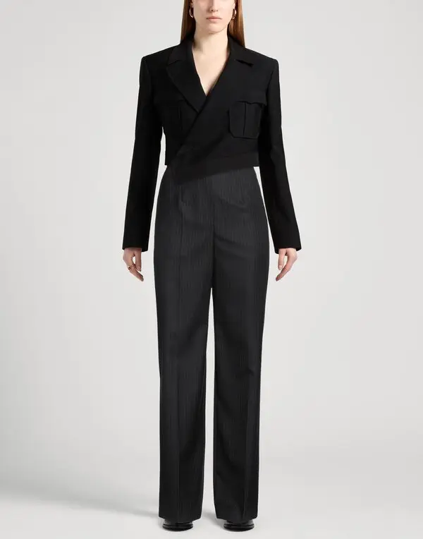 Alexander McQueen Wide-leg Pinstriped Wool Pants - Black