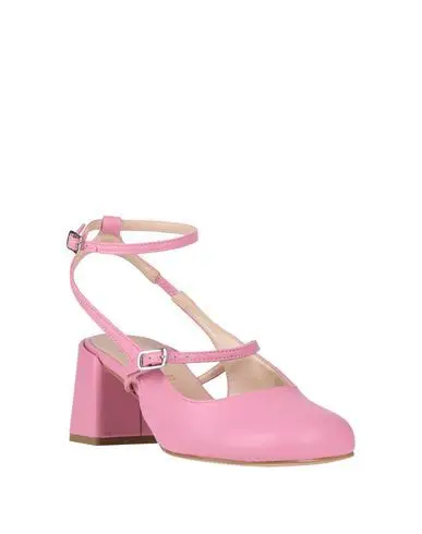 COMPAGNIA ITALIANA Leather Pumps With Ankle Strap And Block Heel