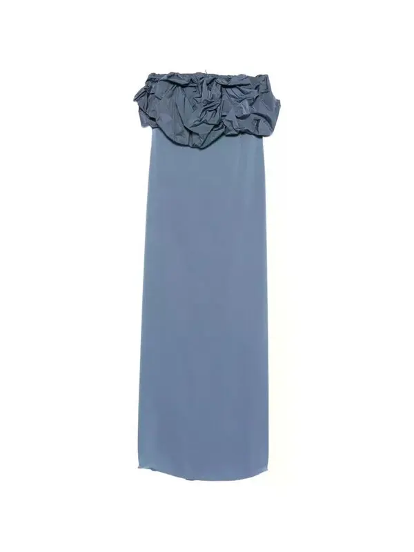 Max Mara Strapless Ruffled-bodice Maxi Dress