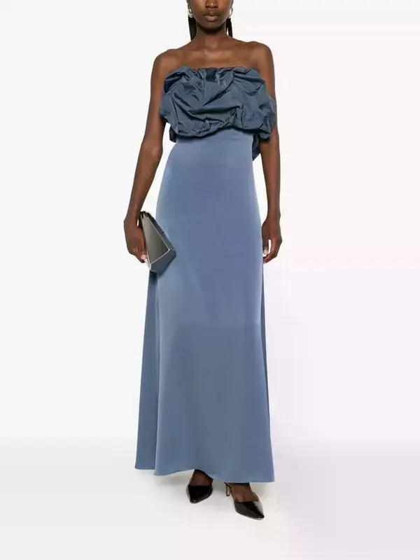 Max Mara Strapless Ruffled-bodice Maxi Dress