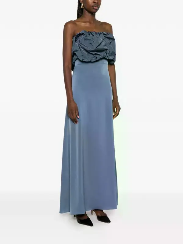 Max Mara Strapless Ruffled-bodice Maxi Dress