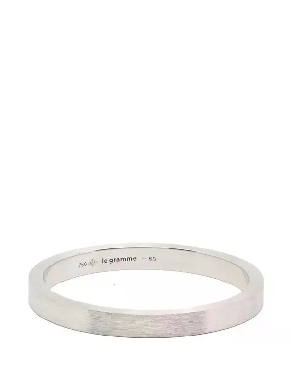 Le Gramme 18k White Gold Flat Band Ring - Silver