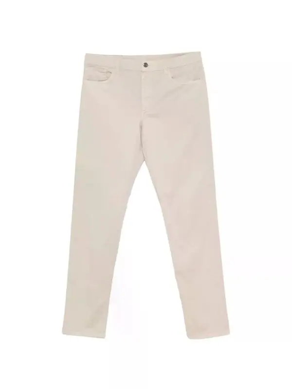 Canali Logo-patch Trousers - Neutrals