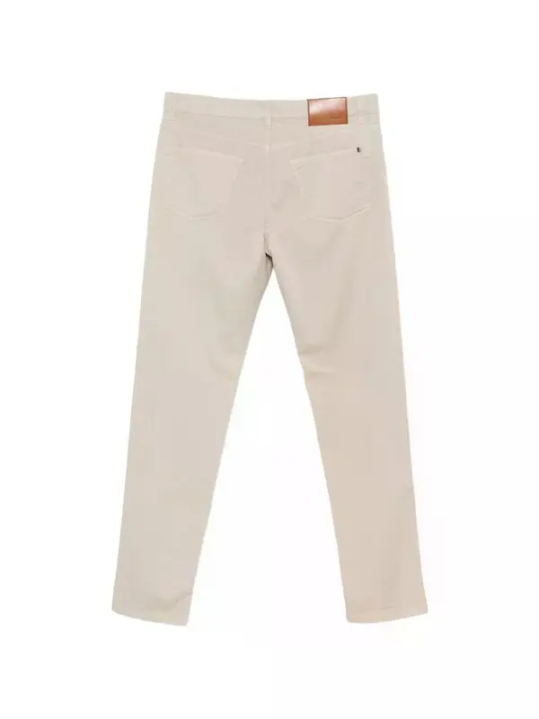 Canali Logo-patch Trousers - Neutrals