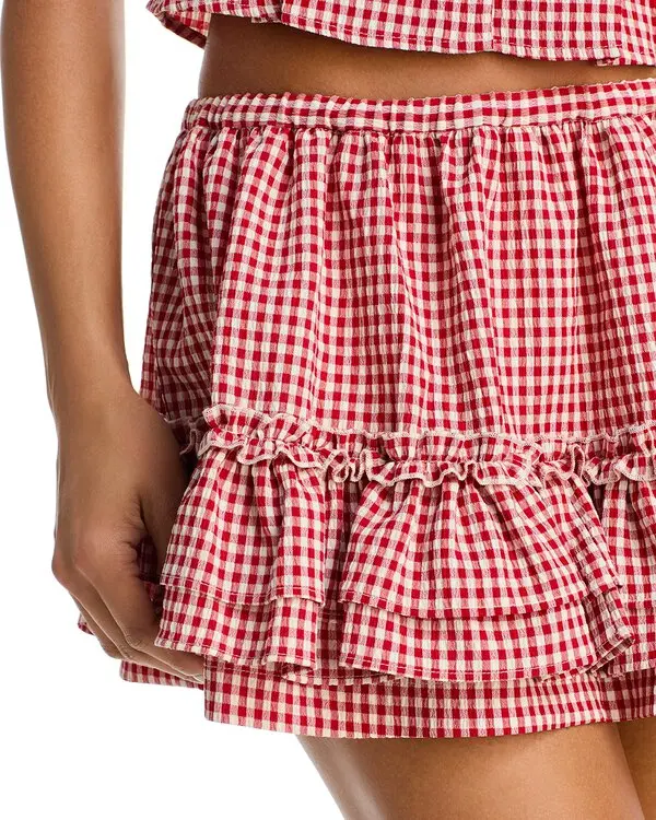 WAYF Aria Mini Skirt - Red