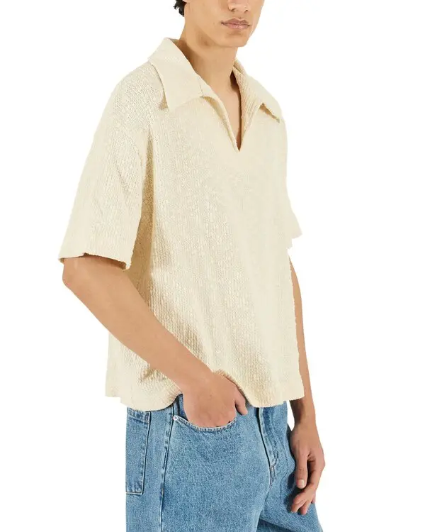 KROST Textured Cotton Knit Polo Shirt