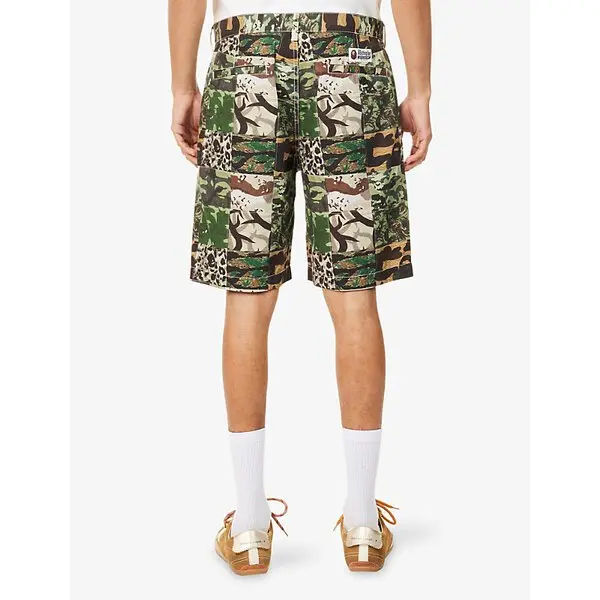 A BATHING APE Patchwork Camouflage Cotton Shorts