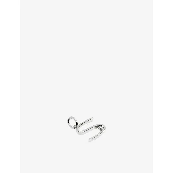 Monica Vinader Solitaire Diamond Initial Pendant - Silver