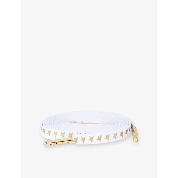 GOLDEN GOOSE Metallic Star Print Cotton-blend Shoe Laces - White/oth