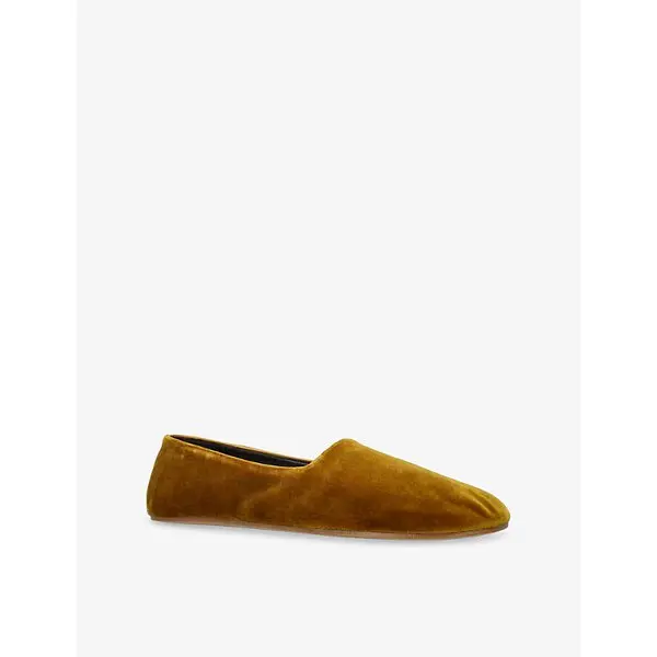 THE ROW Ponti Velvet Slippers - Tan