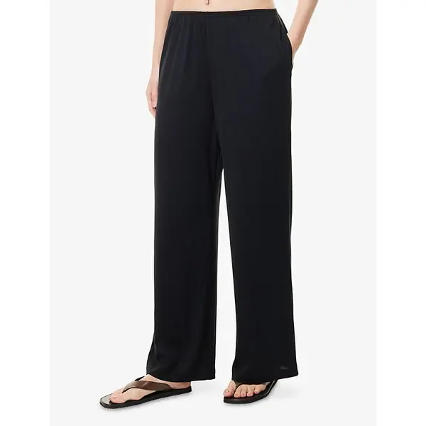 TOTEME Elasticated Straight-leg Cotton And Silk Trousers