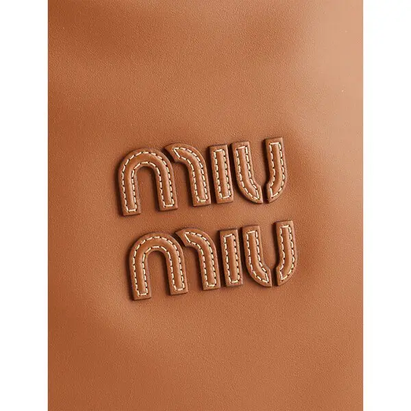 Miu Miu Ivy Leather Shoulder Bag - Cognac