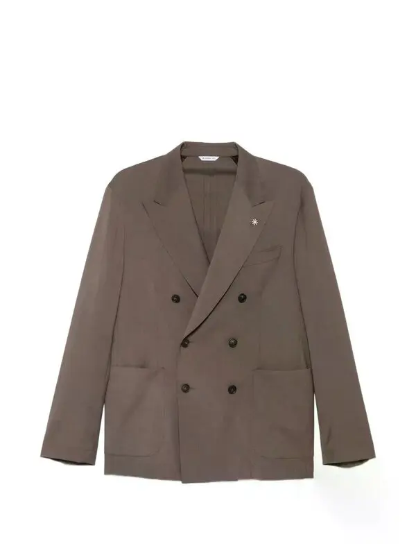 MANUEL RITZ Double-breasted Jacket - Brown