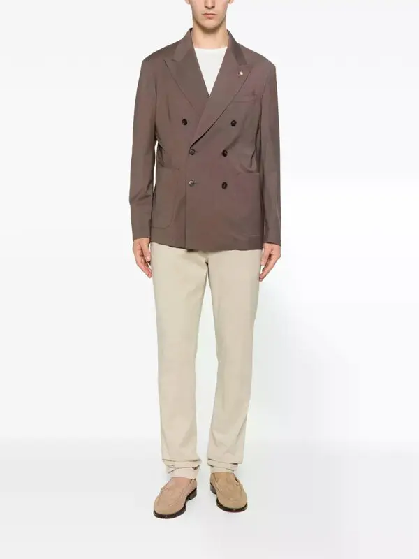 MANUEL RITZ Double-breasted Jacket - Brown