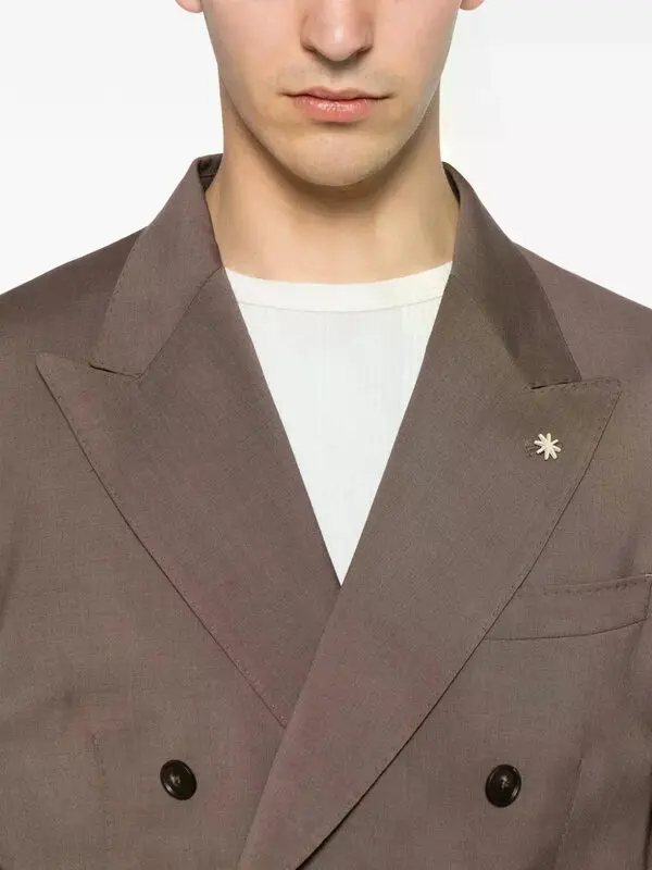 MANUEL RITZ Double-breasted Jacket - Brown