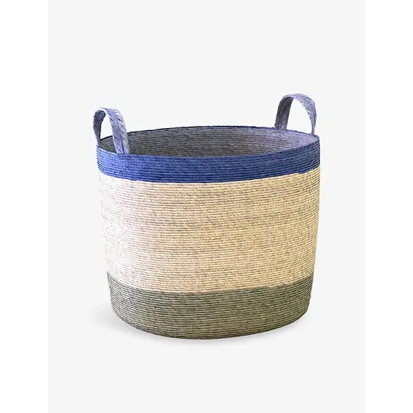 MAKAUA Tambo Colour-block Woven Basket 30cm - Green