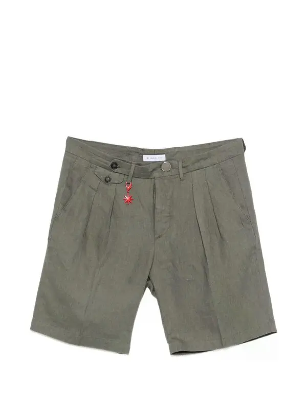 MANUEL RITZ Pleated Linen Shorts