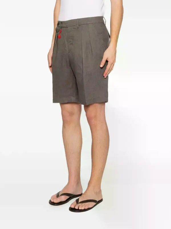 MANUEL RITZ Pleated Linen Shorts