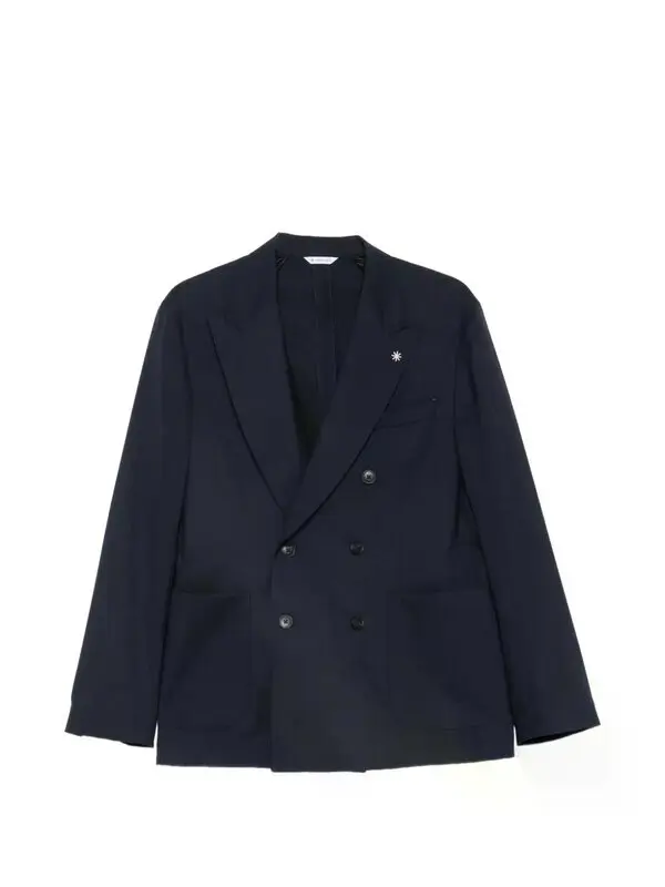 MANUEL RITZ Double-breasted Blazer - Blue