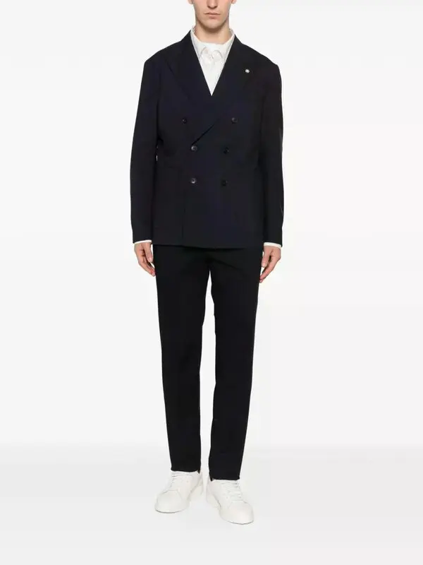 MANUEL RITZ Double-breasted Blazer - Blue