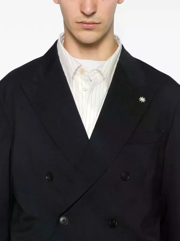 MANUEL RITZ Double-breasted Blazer - Blue
