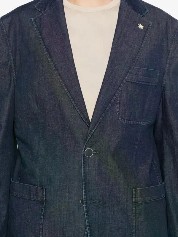 MANUEL RITZ Notched-lapels Denim Jacket