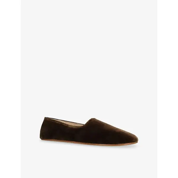 THE ROW Ponti Velvet Slippers - Brown