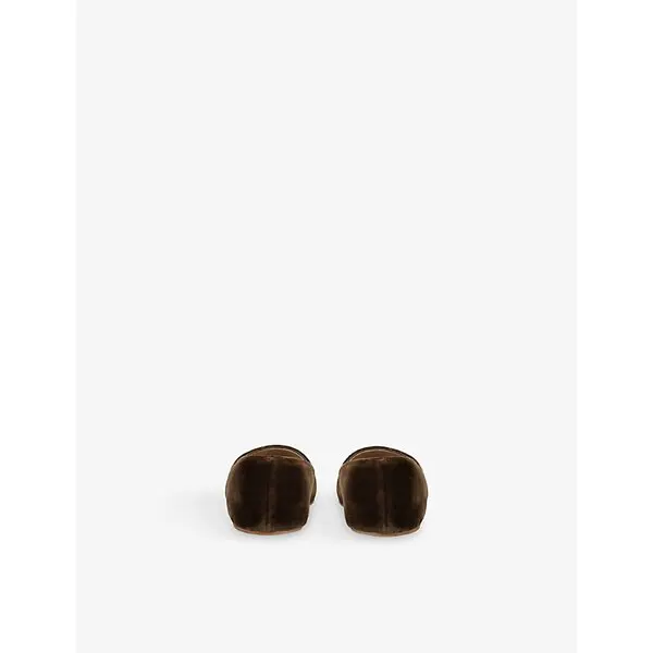 THE ROW Ponti Velvet Slippers - Brown