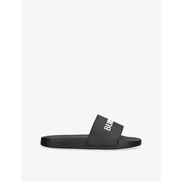 Burberry Furley Rubber Slides - Black