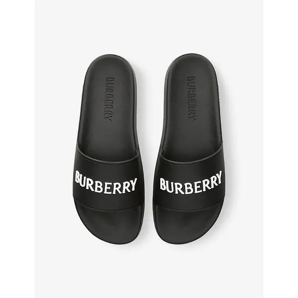 Burberry Furley Rubber Slides - Black