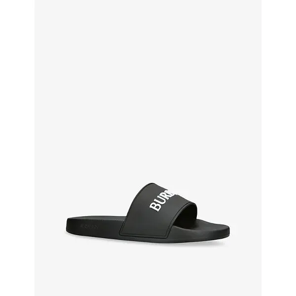 Burberry Furley Rubber Slides - Black