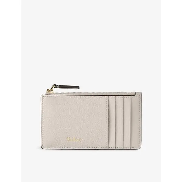 Mulberry Continental Zipped Long Leather Card Holder - Chalk
