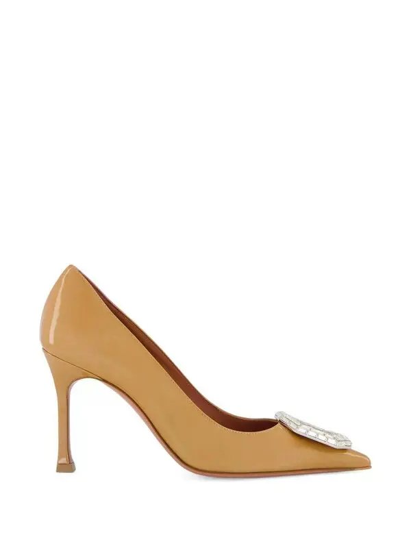 Amina Muaddi Camelia Crystal-embellished Pumps - Neutrals