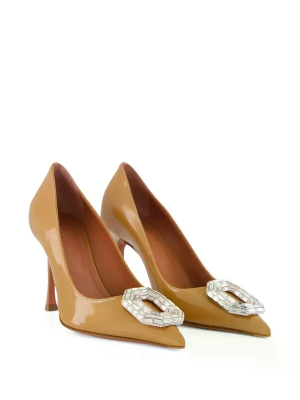 Amina Muaddi Camelia Crystal-embellished Pumps - Neutrals