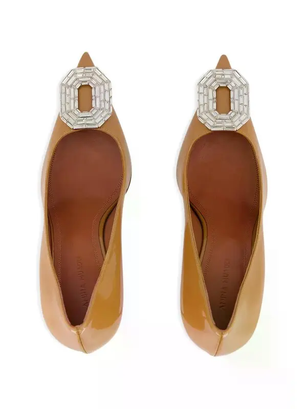 Amina Muaddi Camelia Crystal-embellished Pumps - Neutrals