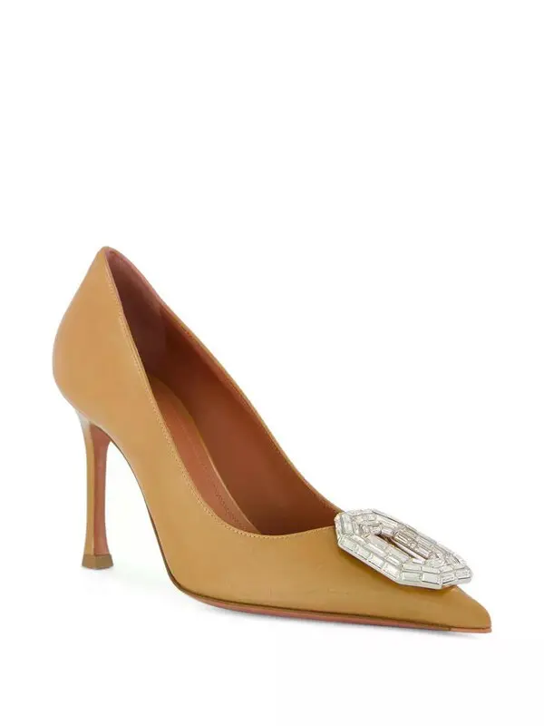 Amina Muaddi Camelia Crystal-embellished Pumps - Neutrals