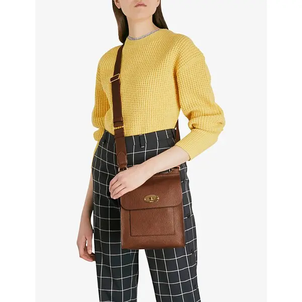 Mulberry Antony Grained-leather Cross-body Bag - Oak